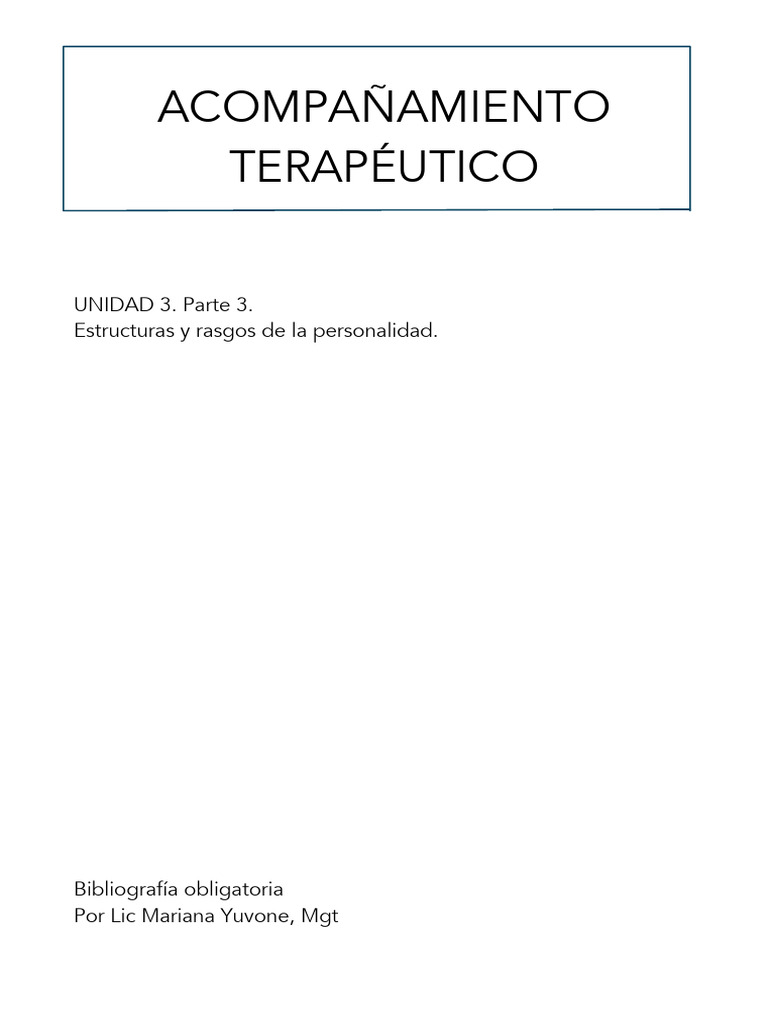 Estructuras y Rasgos de Personalidad | PDF | Sicología | Las emociones