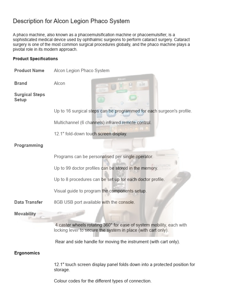 Alcon Legion Phaco System | PDF