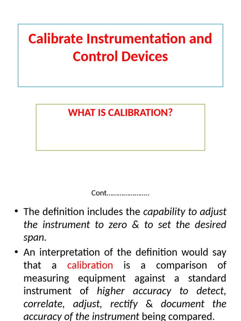 Calibrate Instrumentation and Control Devices | PDF | Calibration | Instrumentation