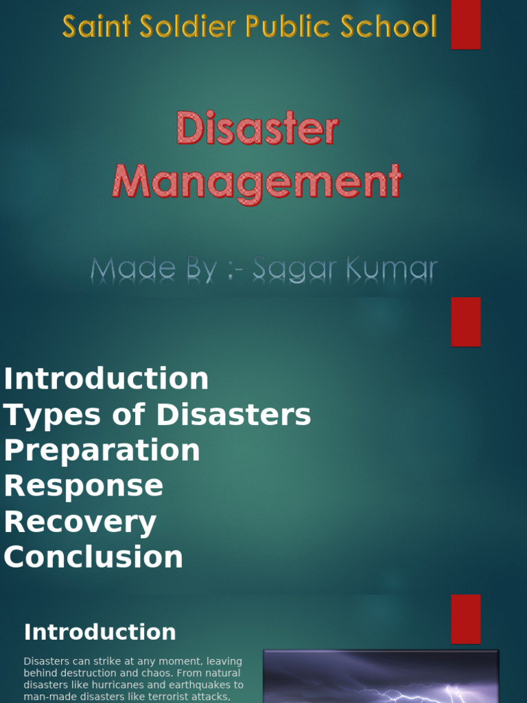 Sagar 9th SST PPT Disastermanagement SSP | PDF | Emergency Management | Emergency