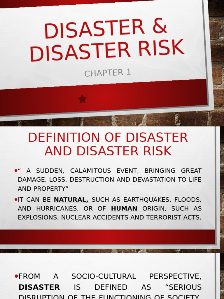 Chapter 1 Disaster Disaster Risk | PDF | Natural Disasters | Tropical ...