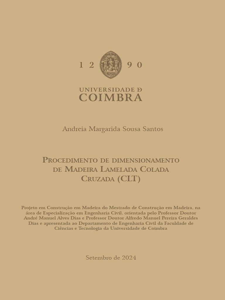 Procedimento de Dimensionamento de Madeira Lamelada Colada Cruzada (CLT ...