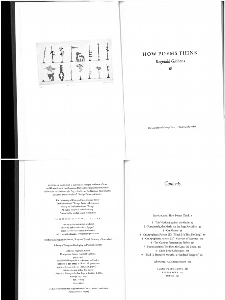 Gibbons, Reginald - On Rhyme (How Poems Think) | PDF