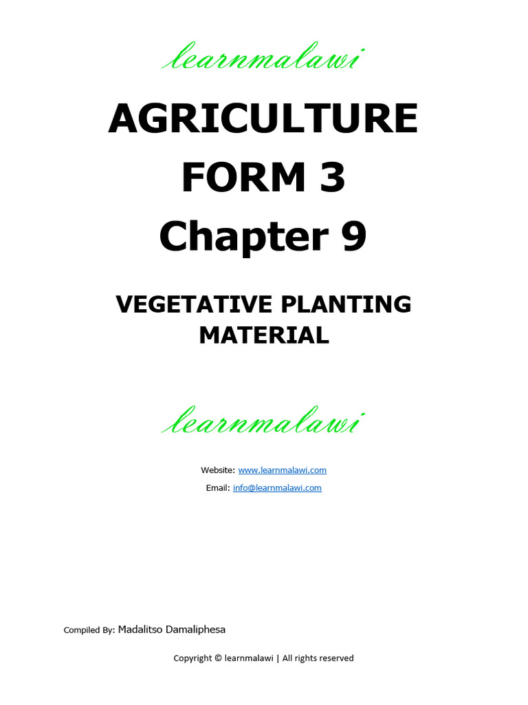 9 Vegetative Planting Material | PDF | Grafting | Seed