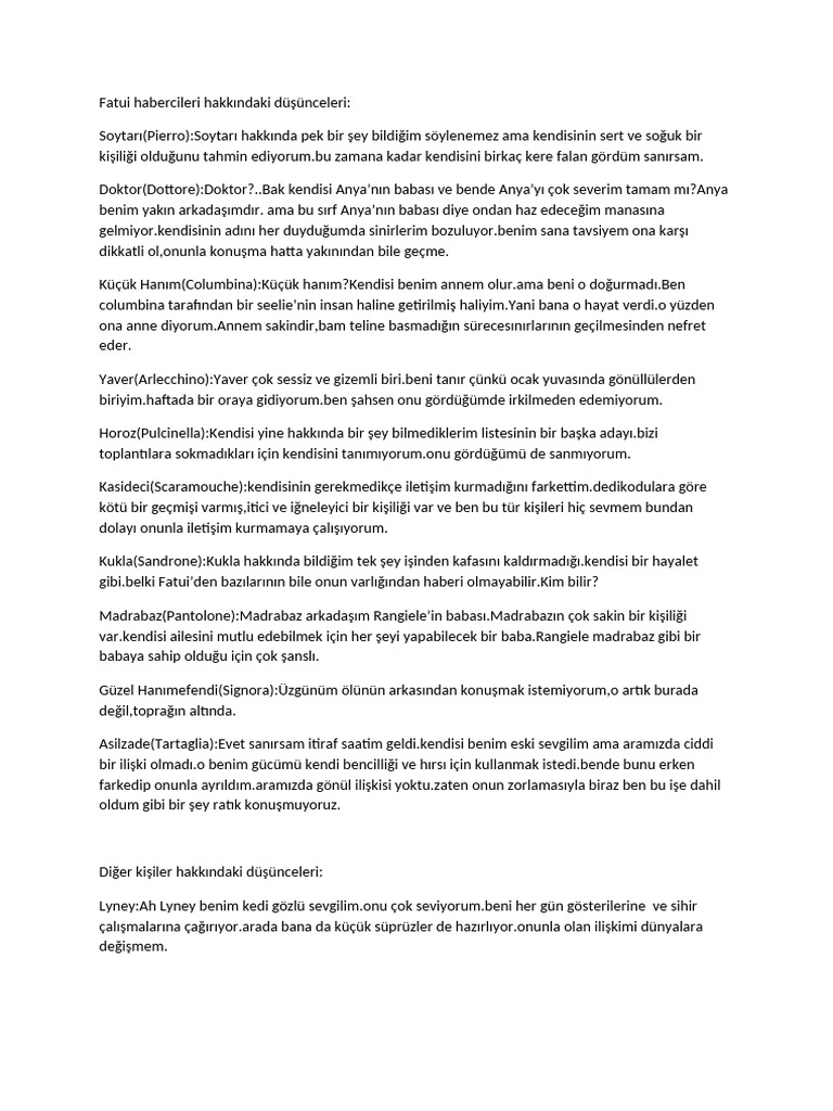 Fatui Habercileri Hakkındaki Düşünceleri | PDF