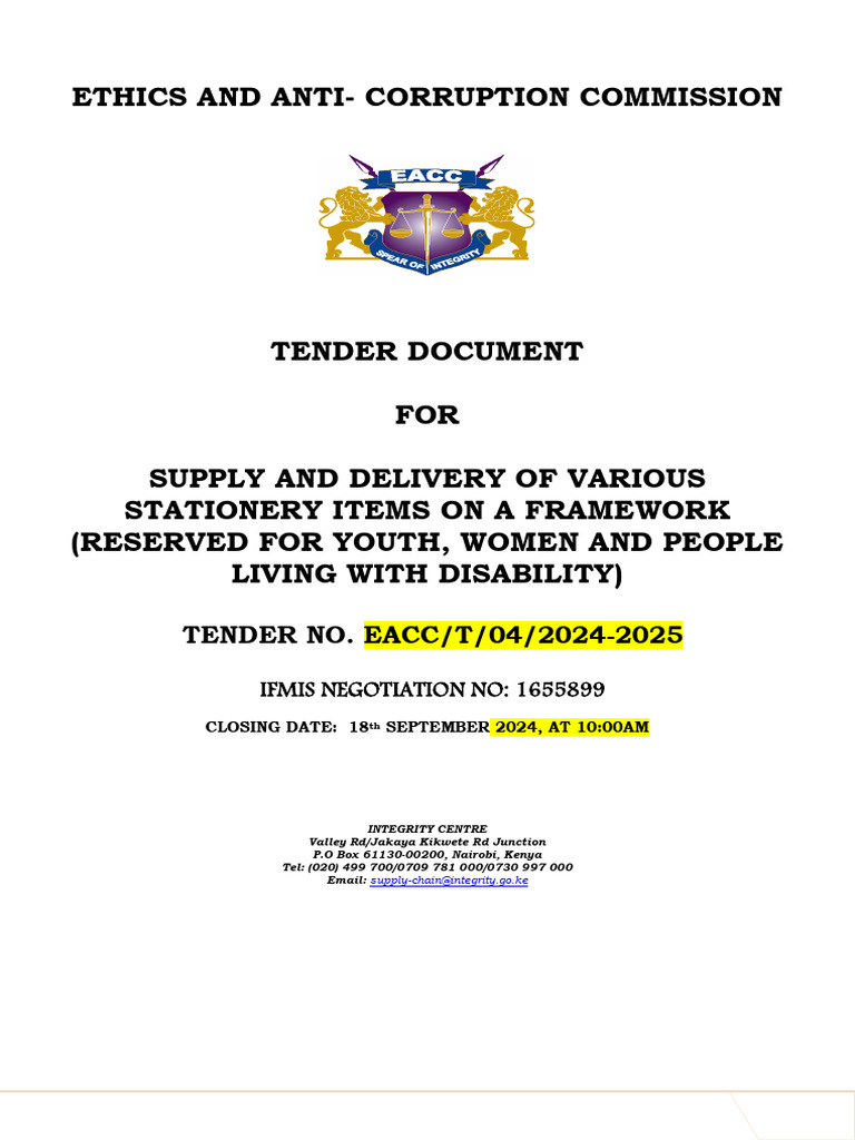 Eacc Tender | PDF | Joint Venture | Taxes