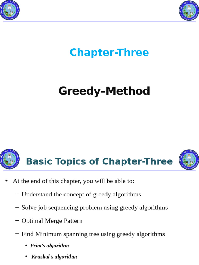 03chapter Three Greedy-Method | PDF | Theoretical Computer Science | Computational Problems