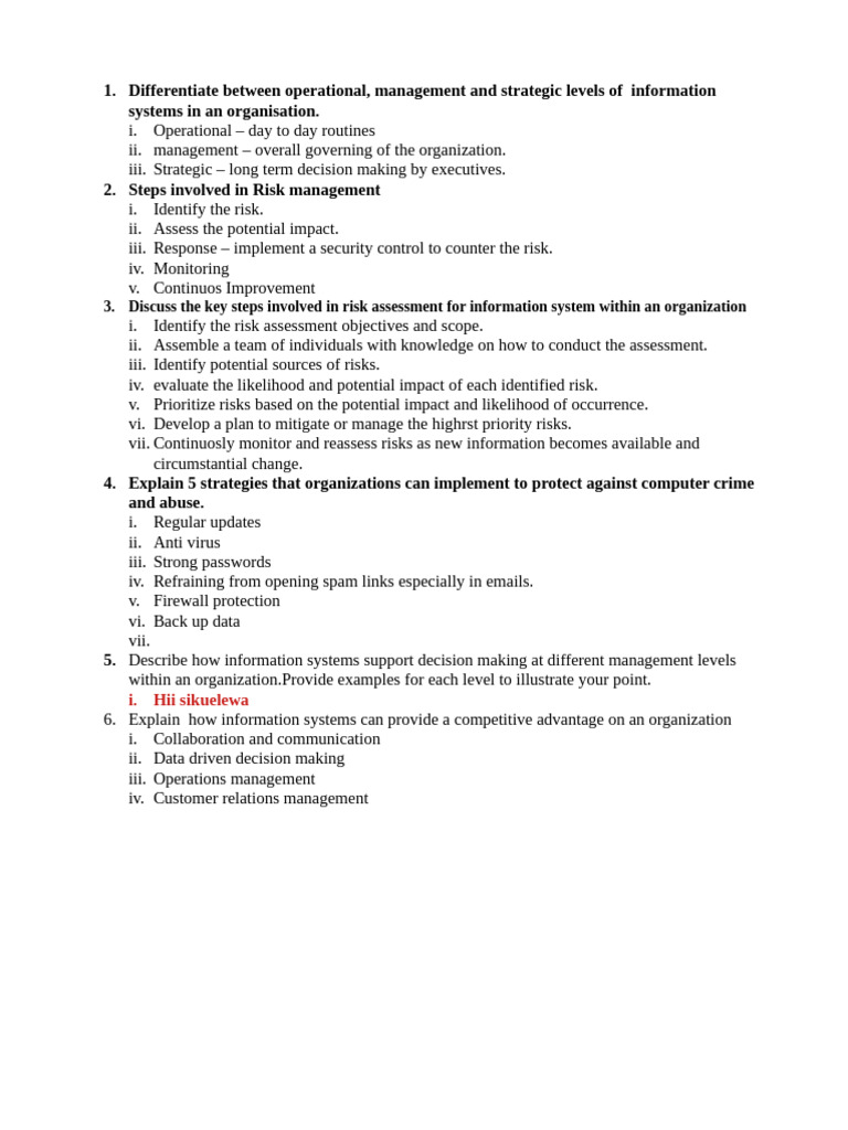 CSC 452 - Revision Questions | PDF