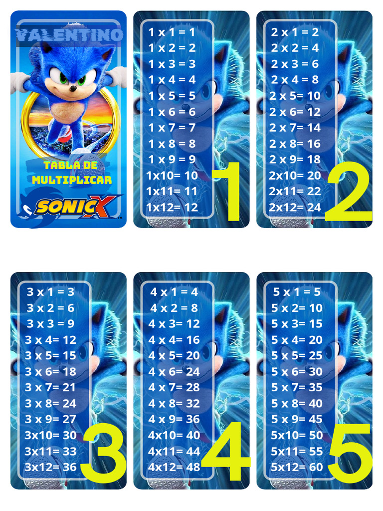 Tabla de Sonic | PDF