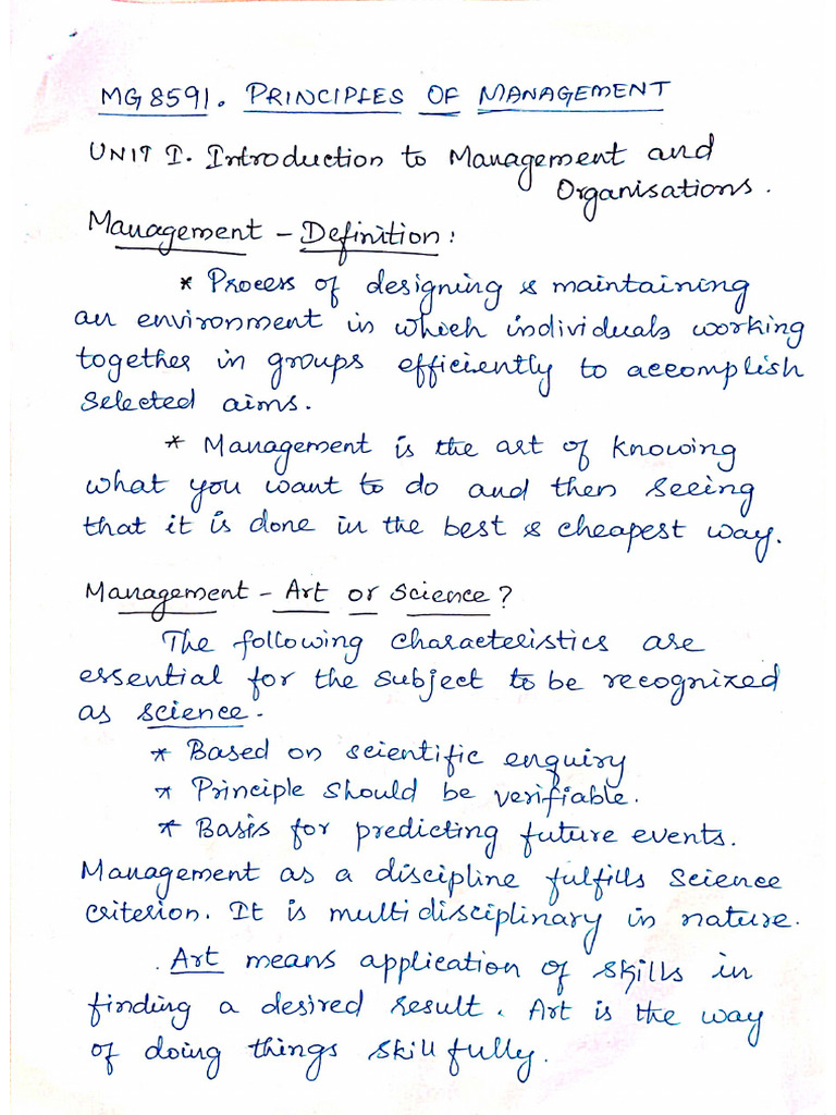 MG8591 Principles of Management | PDF