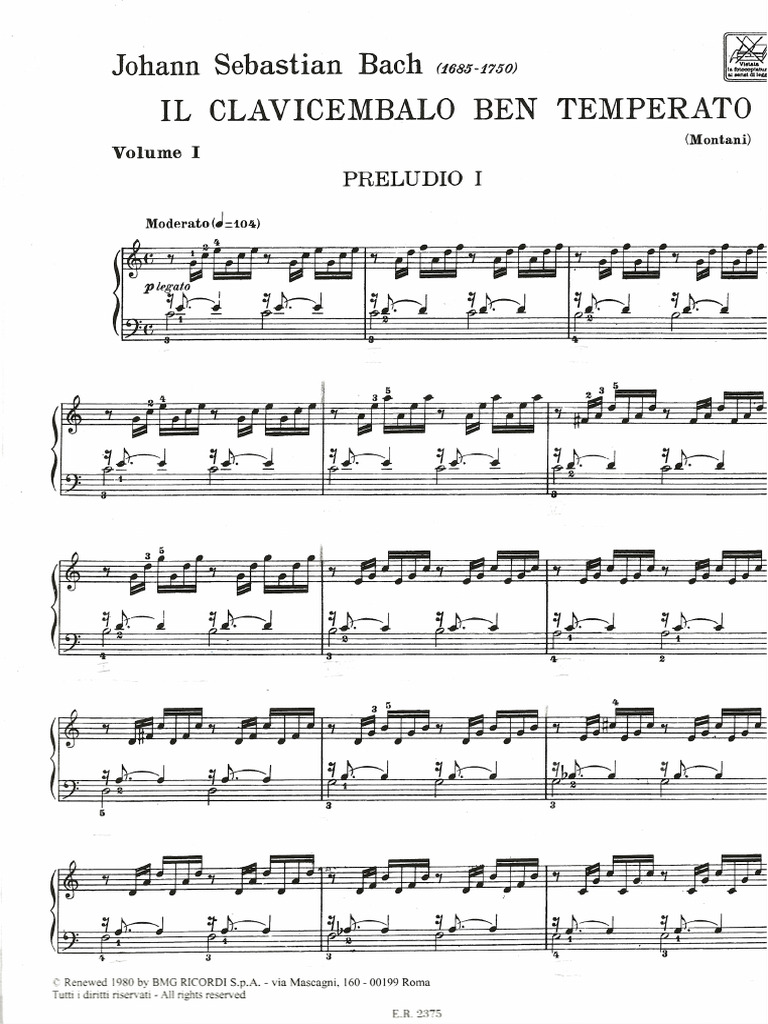 Bach. Preludio in Do Maggiore | PDF