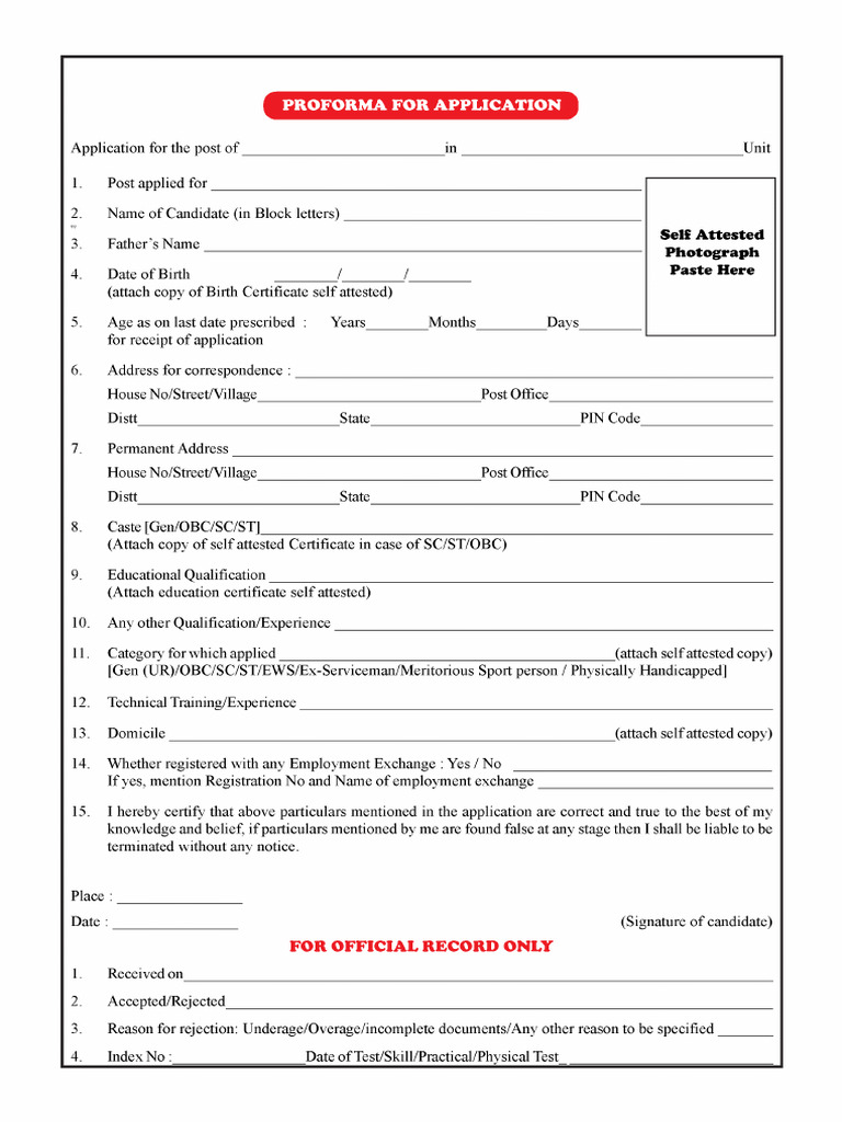 IAF Group C Application Form | PDF