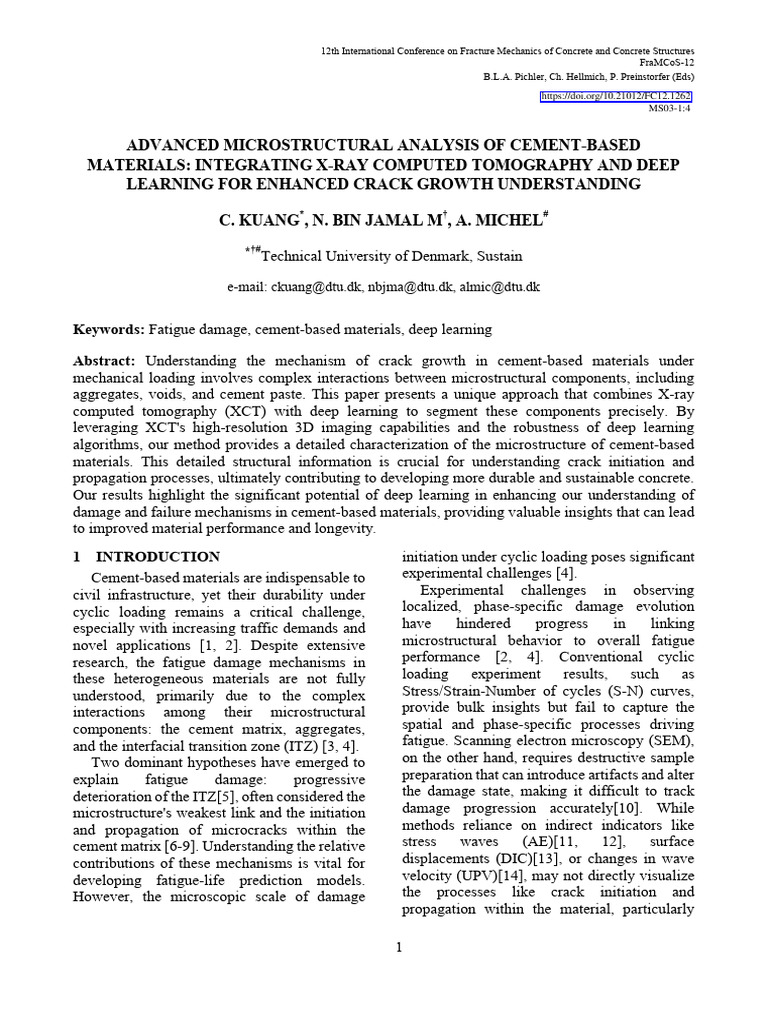 Advanced Microstructural Analysis of Cement-Based | PDF | Fatigue ...