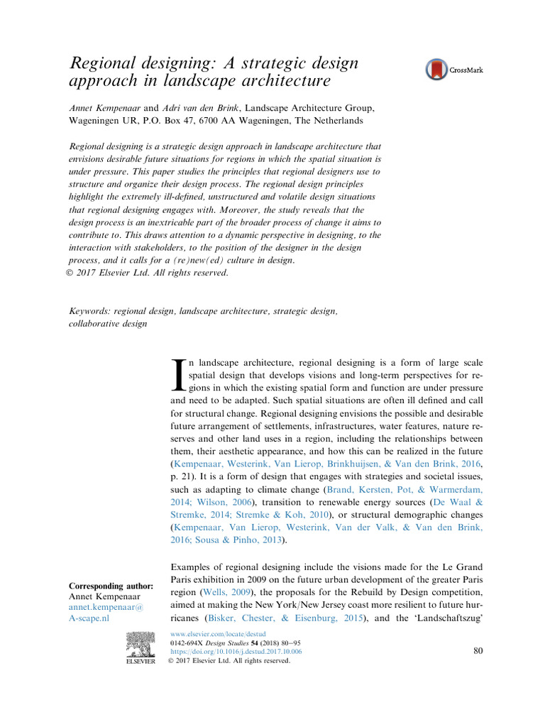Regional Designing - A Strategic Design Approach in Landscape ...