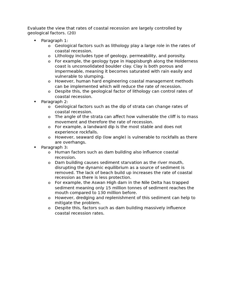 Factors Affecting Rate of Coastal Recession | PDF