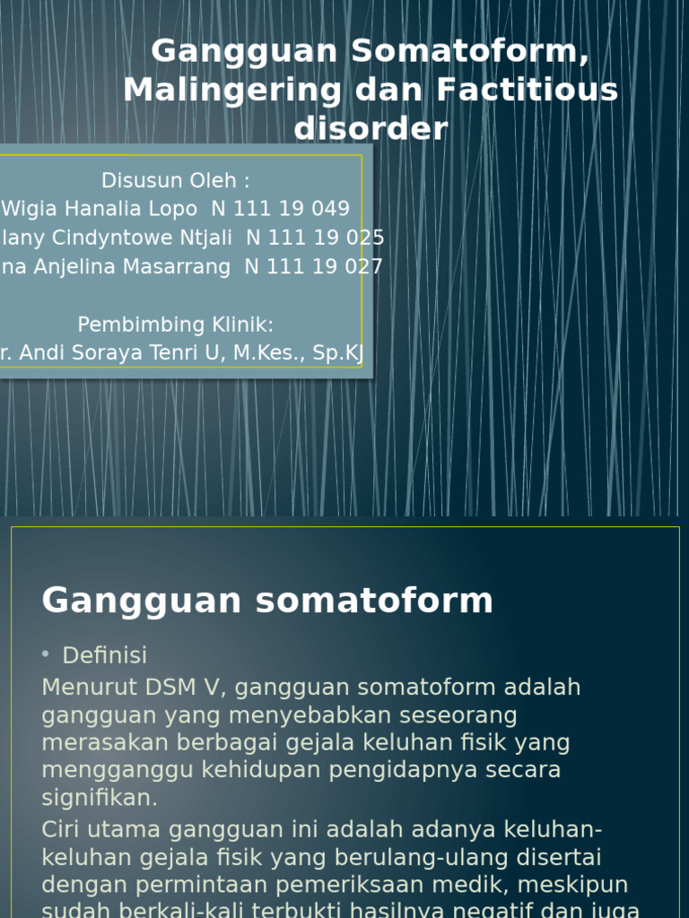Perbandingan Malingering dan Factitious Disorder | PDF