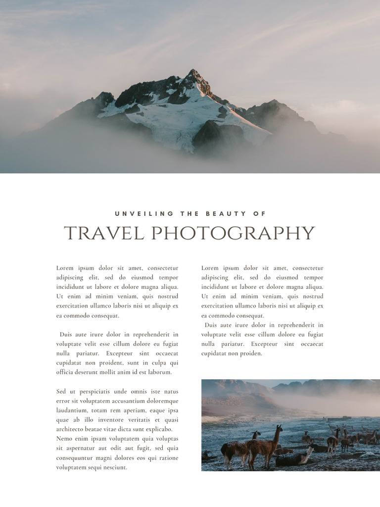White Minimalist Travel Magazine Article Page A4 Document | PDF