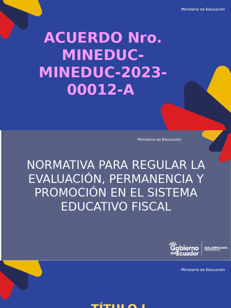 Acuerdo Nro. Mineduc-MINEDUC-2023 - 00012-A | PDF | Evaluación | Plan de estudios