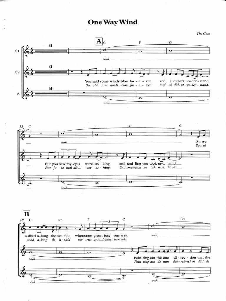 One Way Wind Lyrics and Notes | PDF