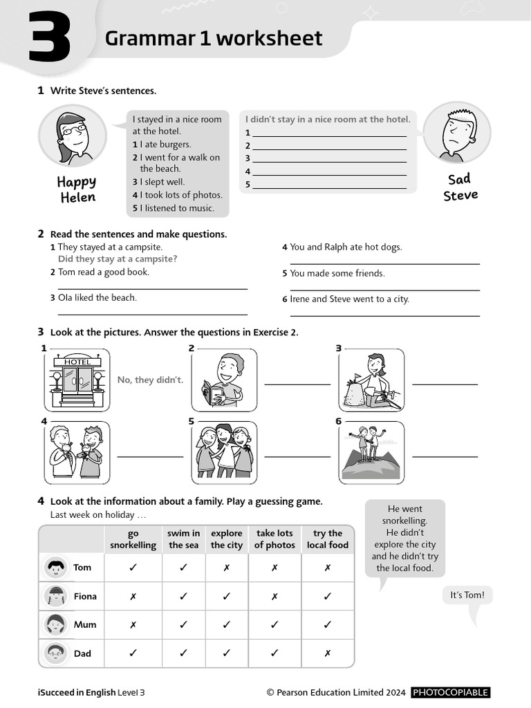 ISucceed in English TR3 U3 Grammar Worksheet 1 | PDF