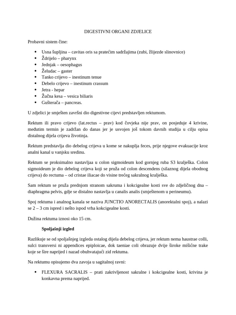 Digestivni Organi Zdjelice | PDF