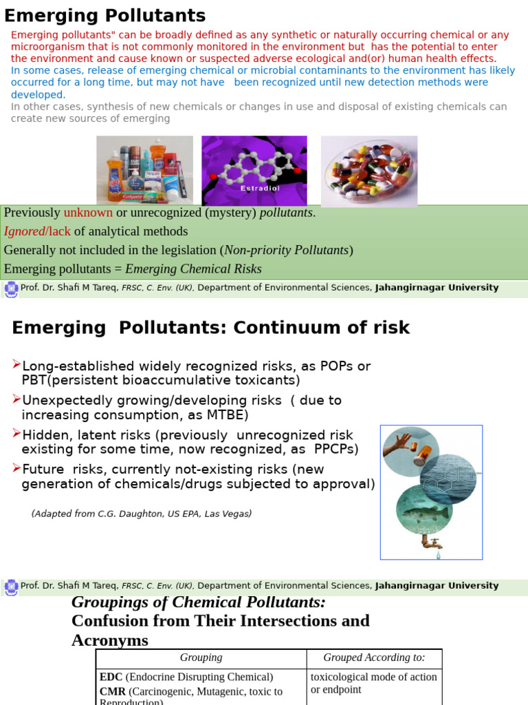 Understanding Emerging Pollutants Risks | PDF | Environmental Issues ...