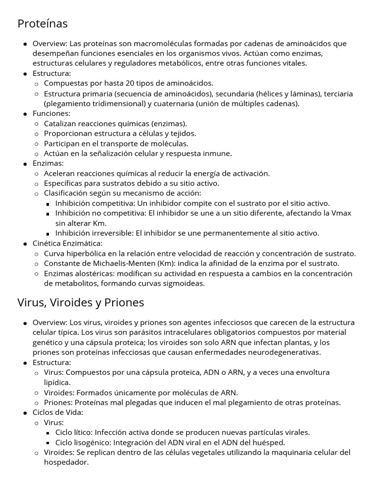 Estructura y Funciones de Proteínas y Lípidos | PDF | Respiración ...
