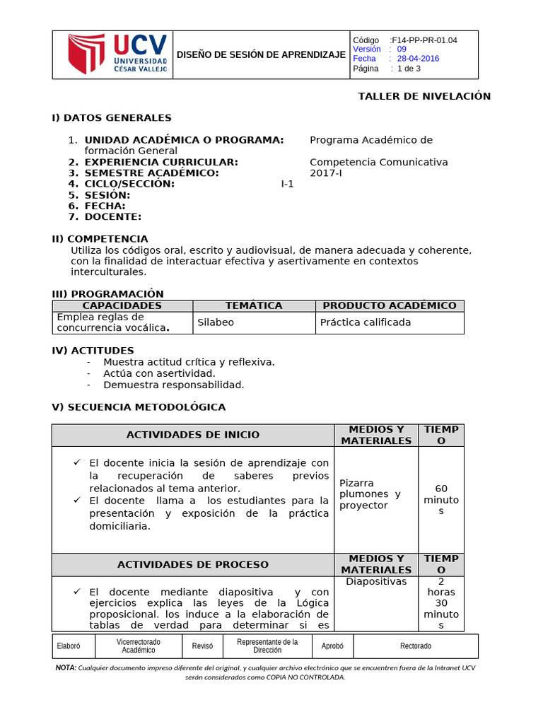 f14-Pp-pr-01.04 Diseño Taller Comp Com | PDF | Aprendizaje
