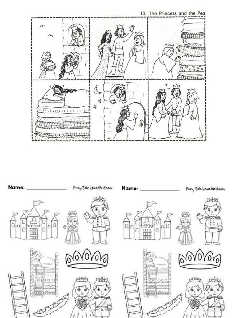 Princess and The Pea Coloring Page | PDF