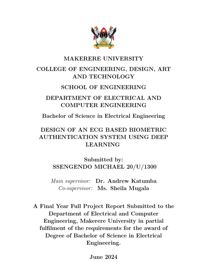 Ssengendo Michael Final Year Report | PDF | Machine Learning | Biometrics