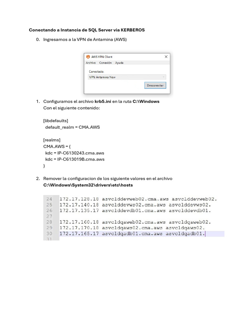 Conectando A Instancia de SQL Server Via KERBEROS | PDF