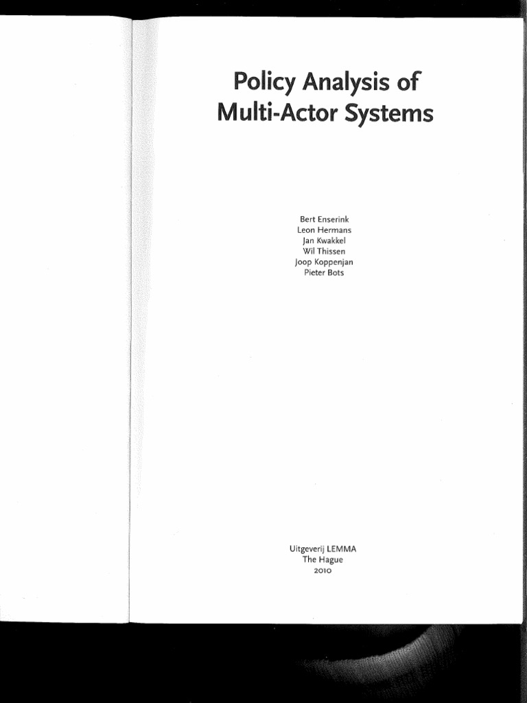 Policy Analysis of Multi-Actor Systems | PDF | Policy Analysis | Intelligence Analysis