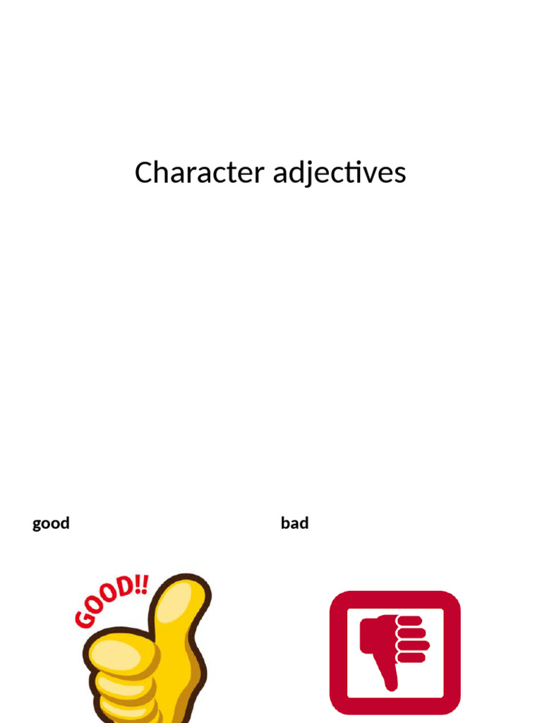 Character Adjectives - Review | PDF