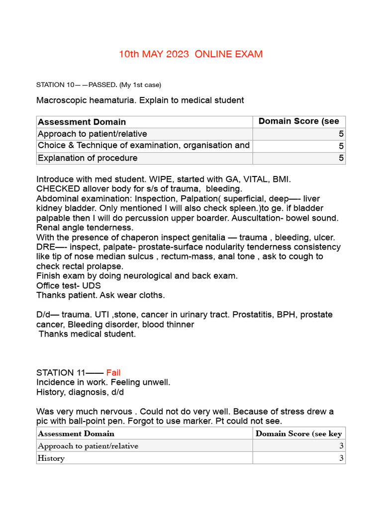 UPDATED 10 May2023 Online Feedback by Tania | PDF | Physical Examination | Cough