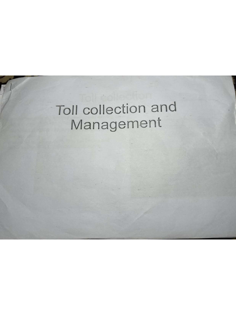 Toll Collection and Management | PDF