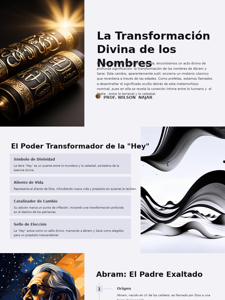 La Transformacion Divina de Los Nombres - PPTX (Autoguardado) | PDF | Abrahán | Divinidad