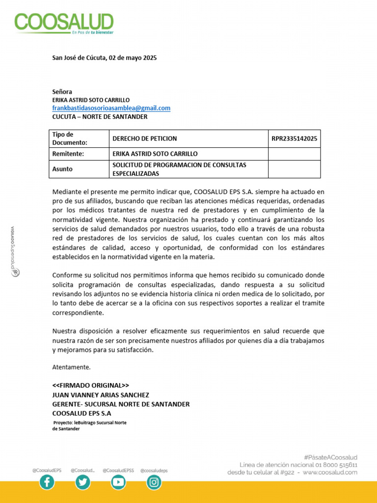 Solicitud de Programacion de Consultas | PDF