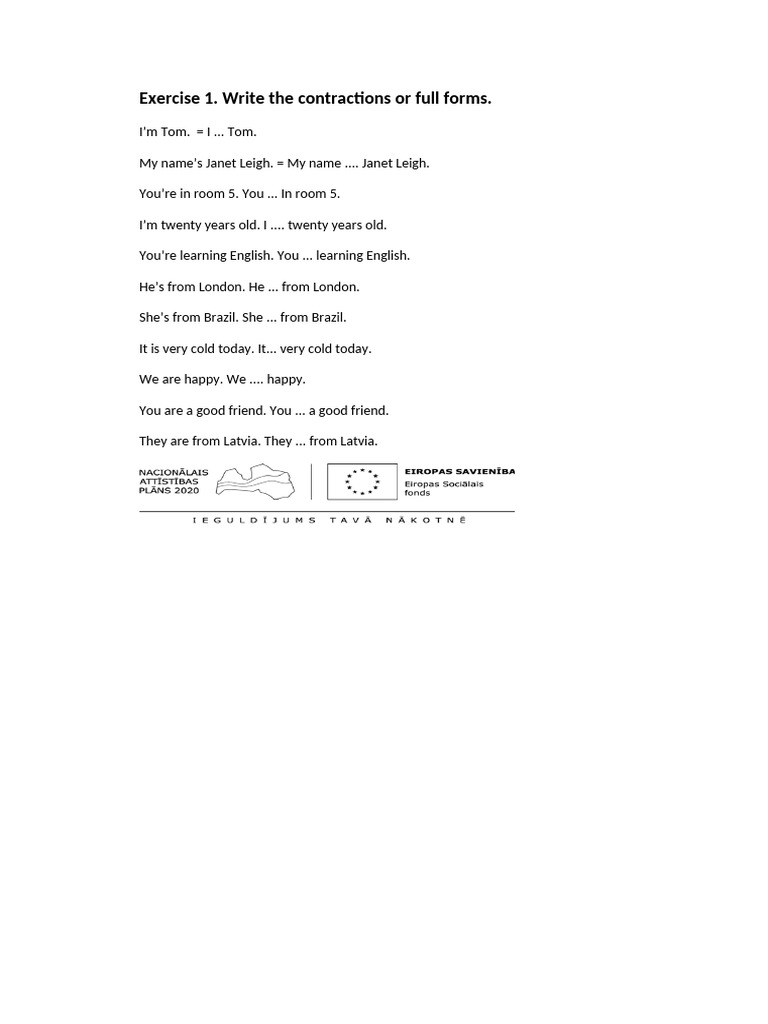 Contractions and Full Forms | PDF