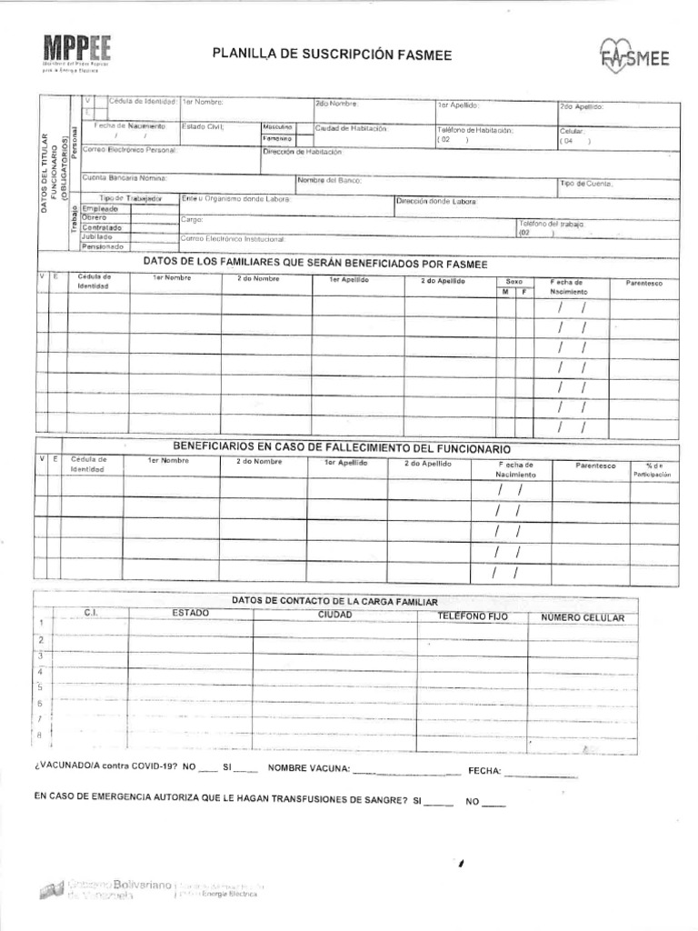 Instructivo de Planilla de Inscripcion Fasmee-2-3 | PDF
