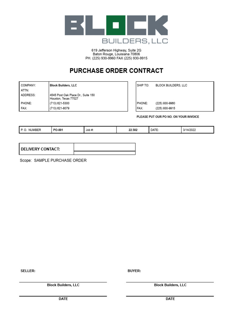 Sample Purchase Order Agreement | PDF | Limited Liability Company ...