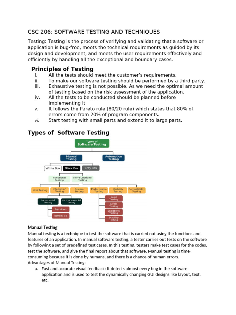 CSC 206 Testing and Debugging | PDF | Software Testing | Unit Testing