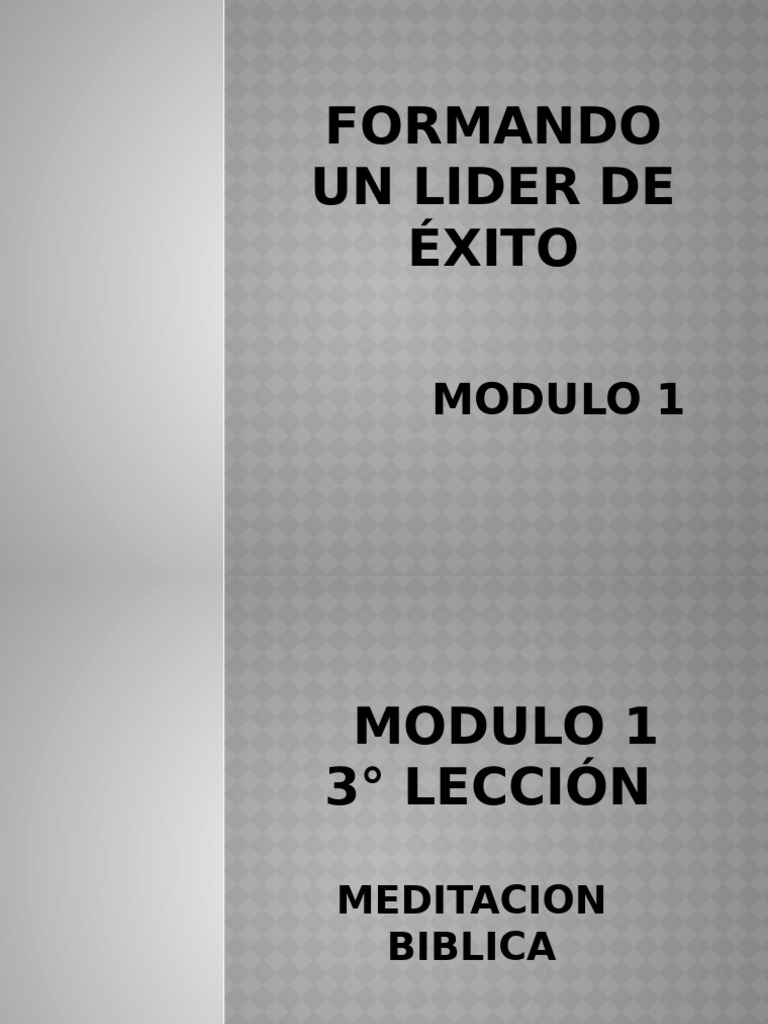 3° Leccion Mod1 | PDF | Meditación | Creencia religiosa y doctrina