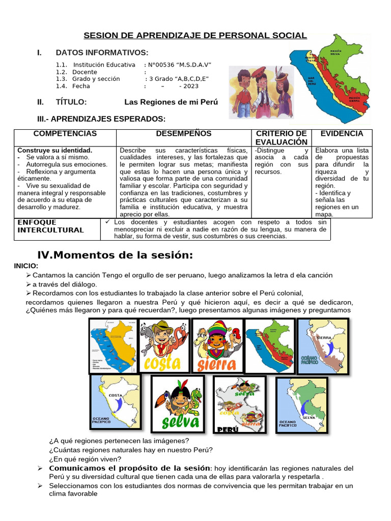Las Regiones de Mi Perú | PDF | Clima templado | Perú
