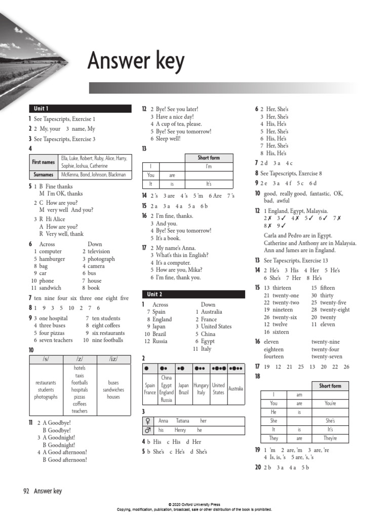 NHW 4e Beg WB Answer Key | PDF