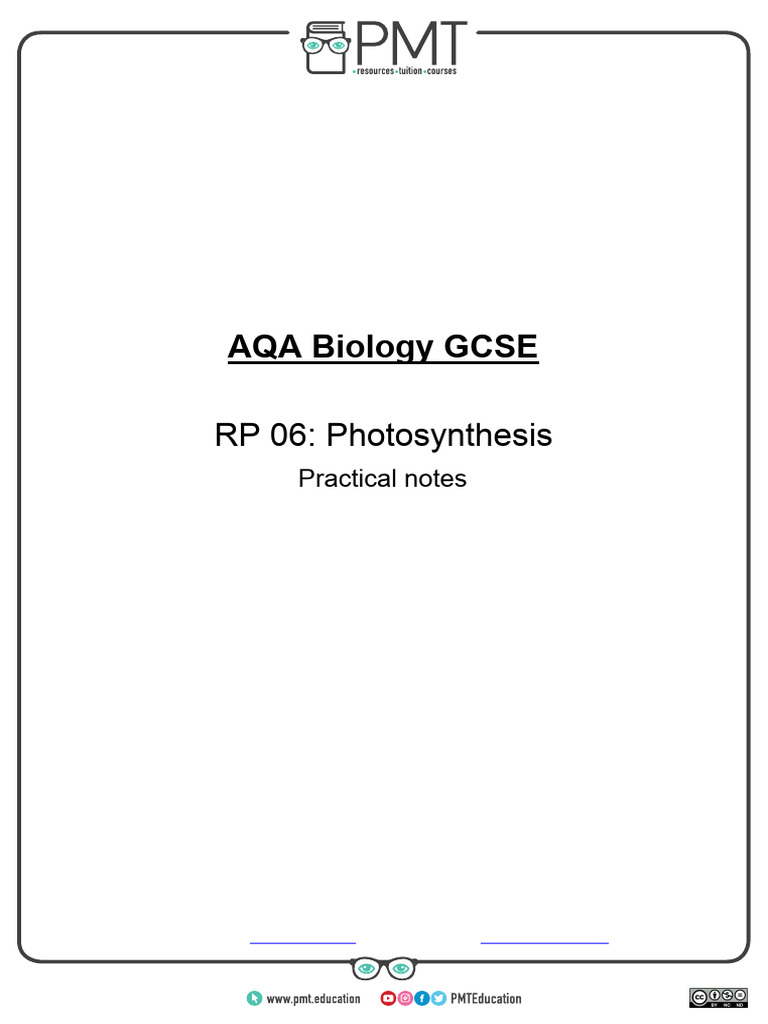 Photosynthesis Practical: Pondweed Experiment | PDF | Photosynthesis