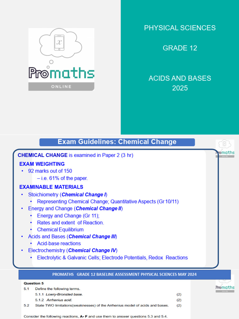 Grade 12 Acids and Bases 2025 | PDF | Acid | Hydroxide