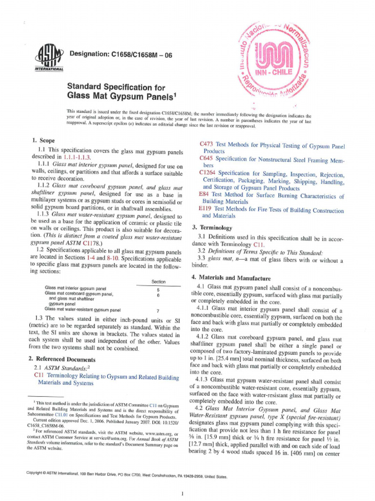 Astm C 1658 - C1658M - 06 | PDF