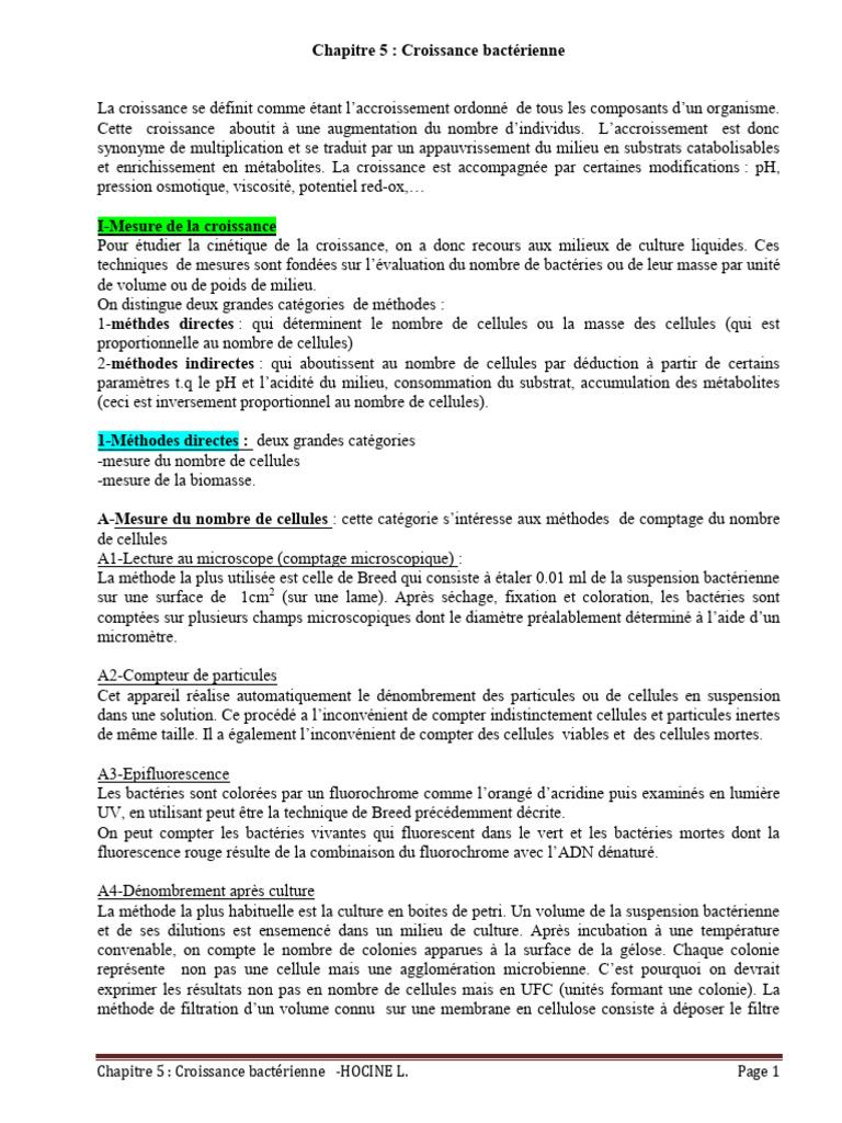 Mesure de la croissance bactérienne | PDF | Bactérie | L'absorbance
