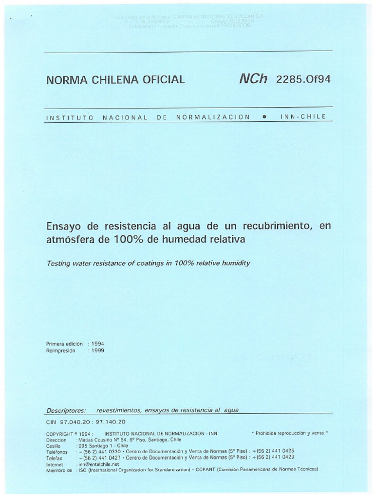 NCH 2285 | PDF