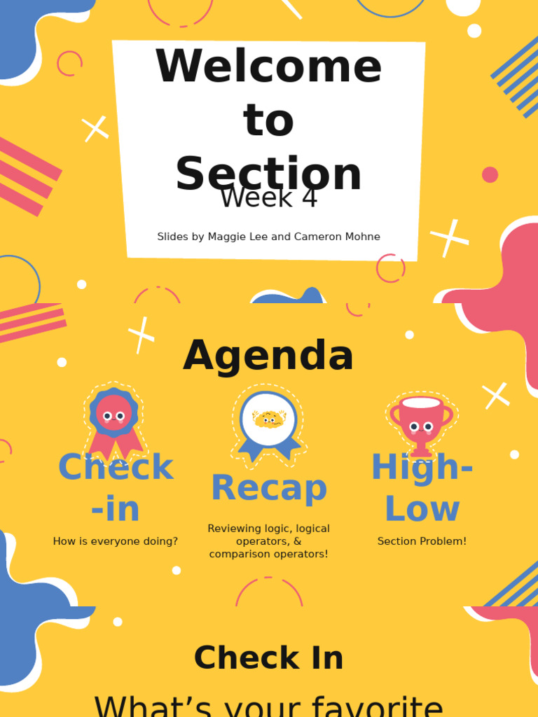 CIP 2025 - Section Week 4 | PDF | Mathematical Logic | Computer Programming